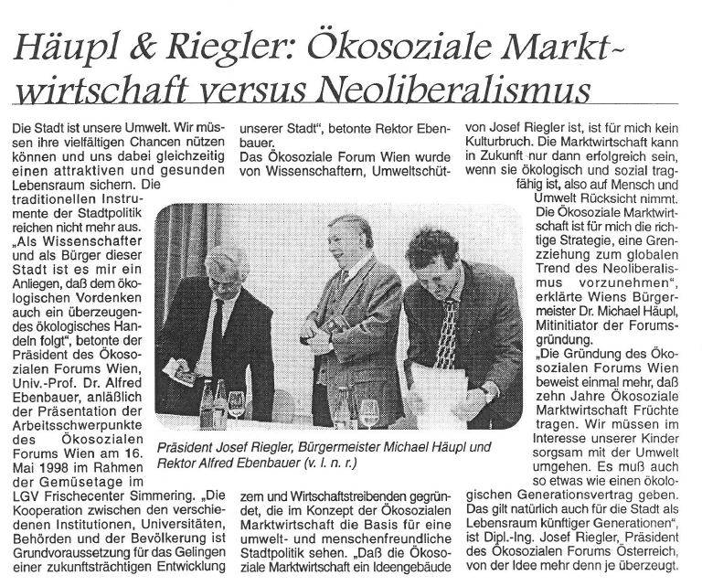 Unsere Geschichte | Ökosoziales Forum Wien